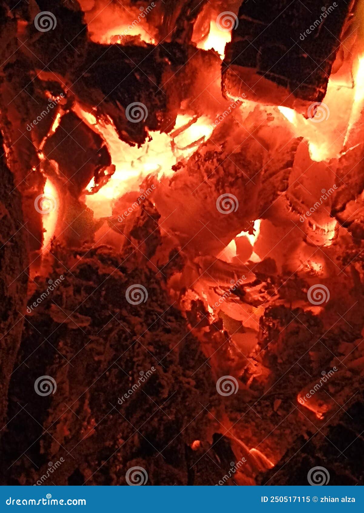 Very Red and Smoldering Bonfire Stock Image - Image of smoldering ...