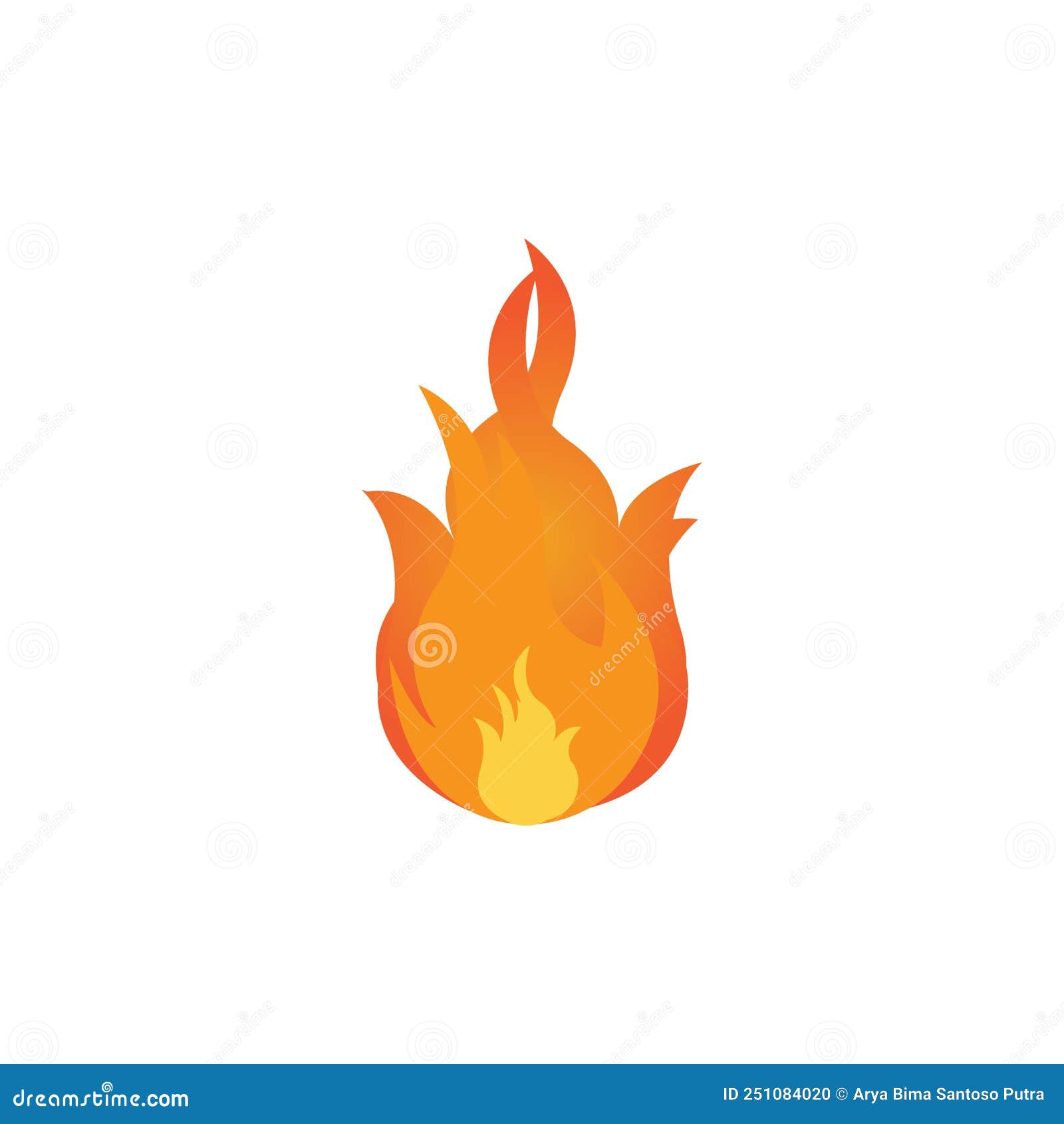 Red Smoldering Fire Icon Vector Logo, Classic Retro Design Stock Vector ...