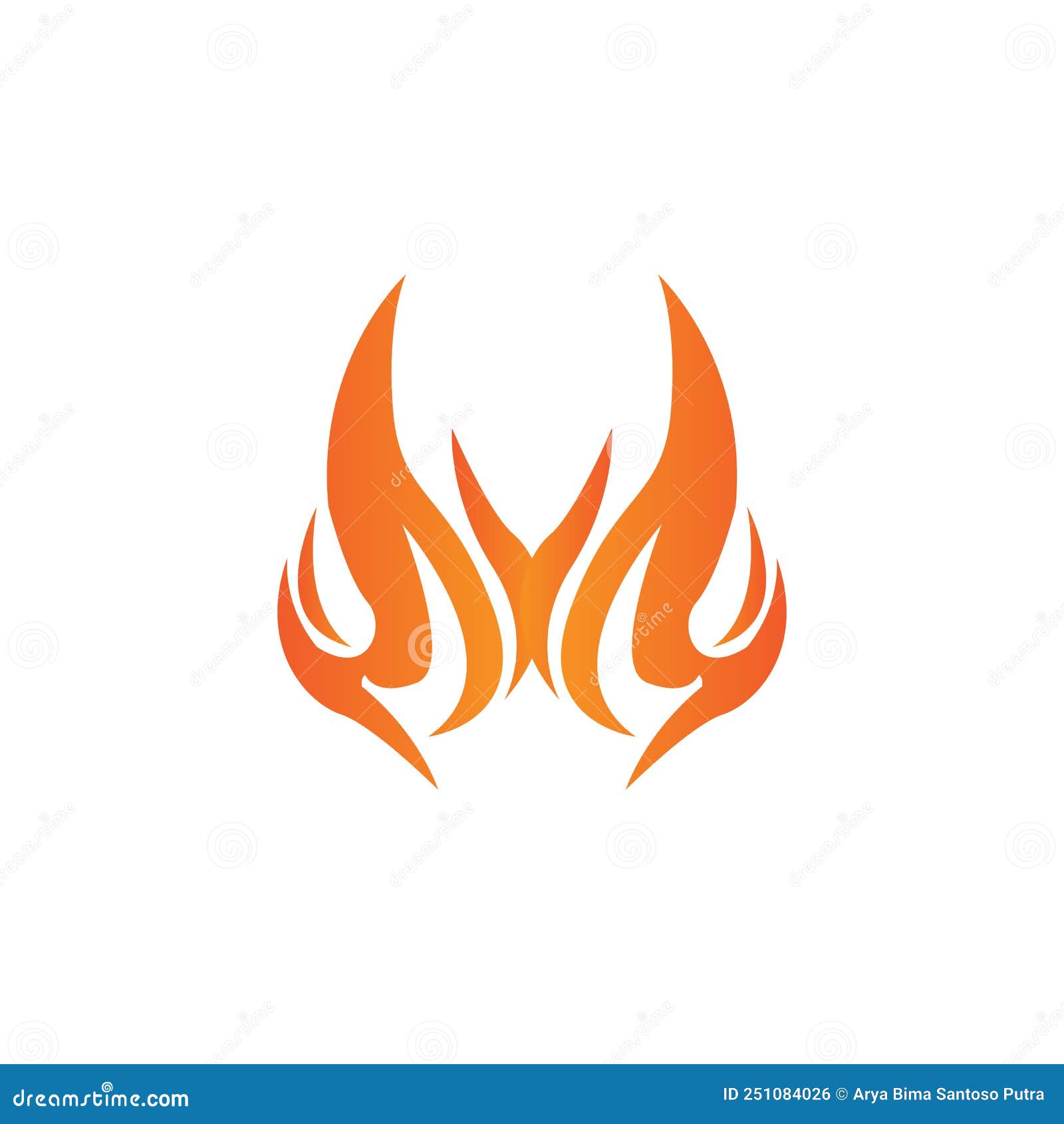 Red Smoldering Fire Icon Vector Logo, Classic Retro Design Stock Vector ...