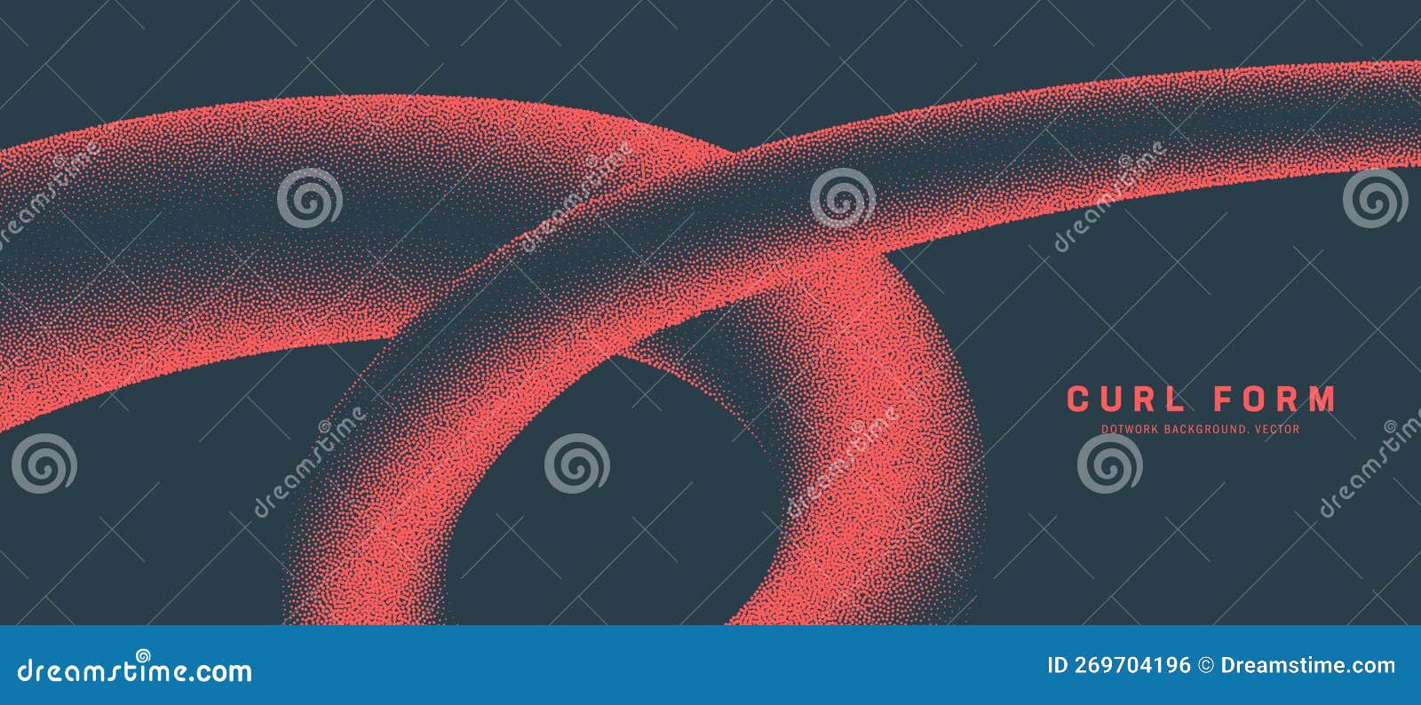 Red Smooth Dynamic Curl Form Vector Dotwork Creative Wide Abstract ...