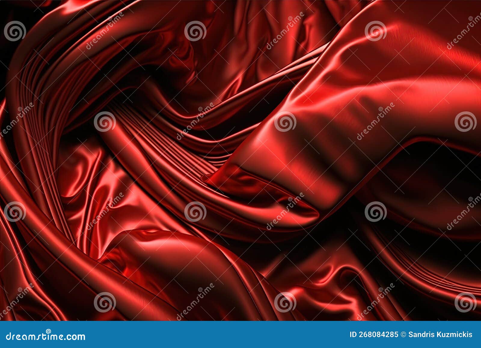 Red Smooth Wrinkled Silk. Generative AI Stock Illustration ...