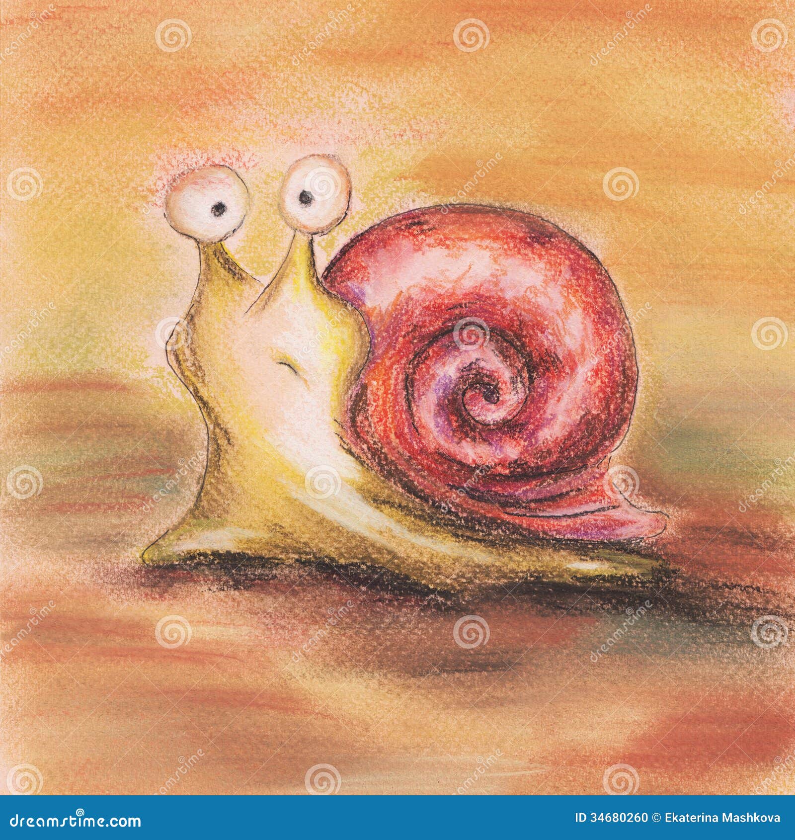 Red snail cartoon stock illustration. Illustration of cockleshell ...