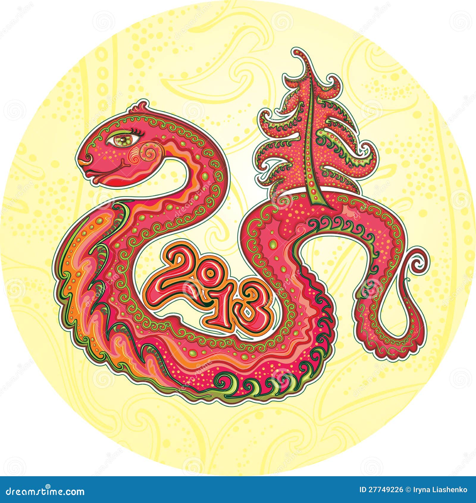 Red snake stock vector. Illustration of pattern, tale - 27749226