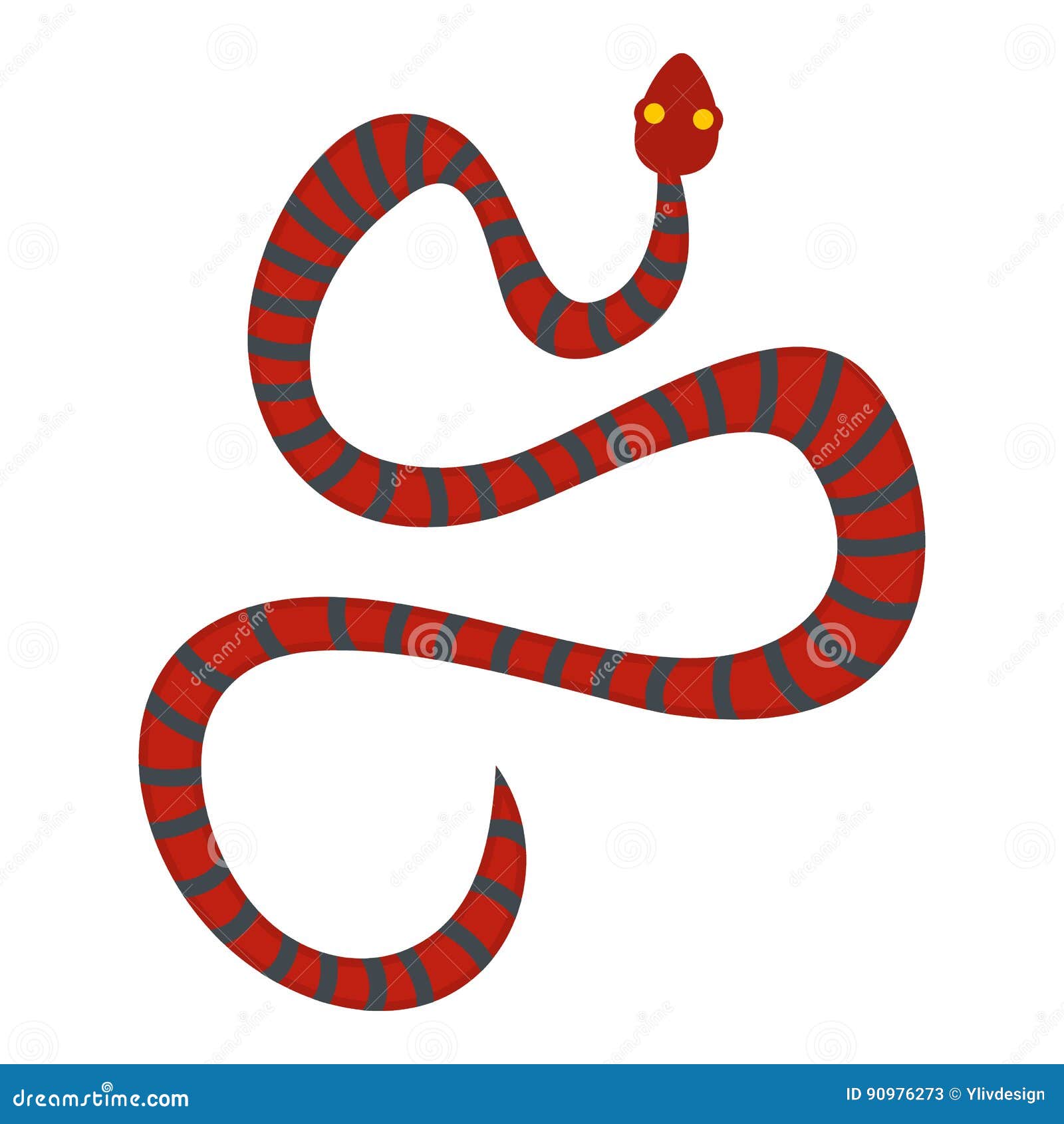 Red Snake with Blue Stripes Icon Isolated Stock Vector - Illustration ...