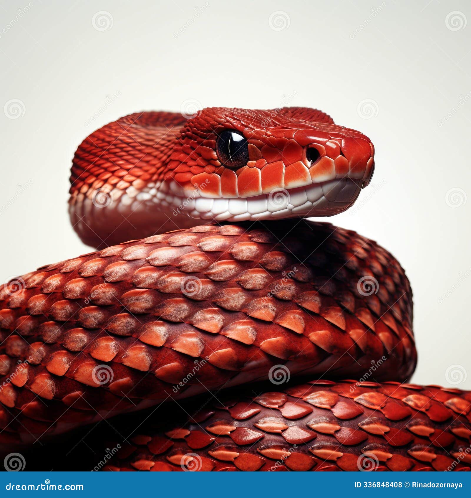 Red Snake on White Background Stock Photo - Image of wildlife, fauna ...
