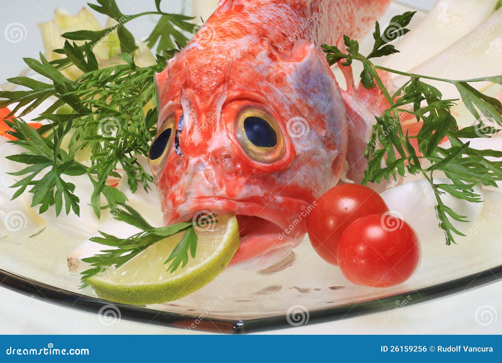Red Snapper Fish Ready To Cook Stock Photo - Image of ready, glass ...
