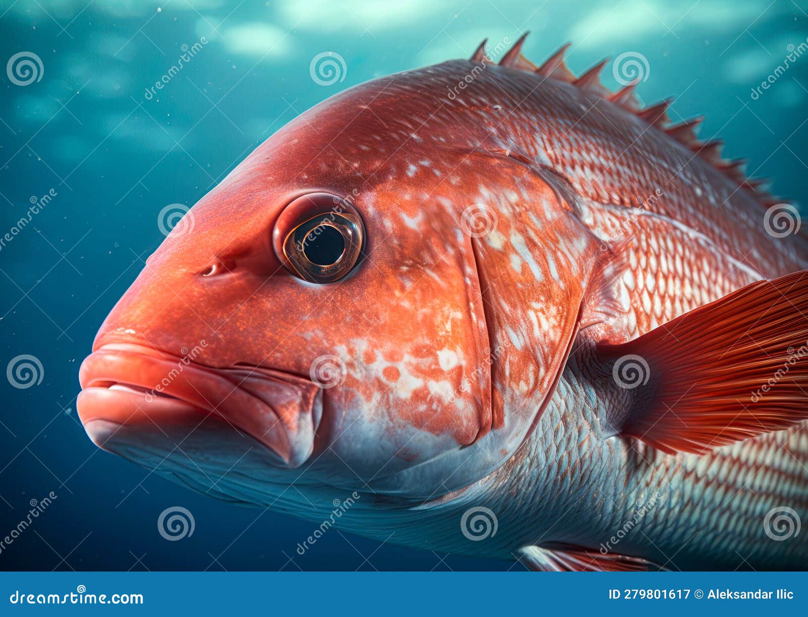 Red Snapper in the Ocean Water. Ai Generative Stock Illustration ...