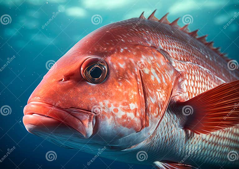 Red Snapper in the Ocean Water. Ai Generative Stock Illustration ...