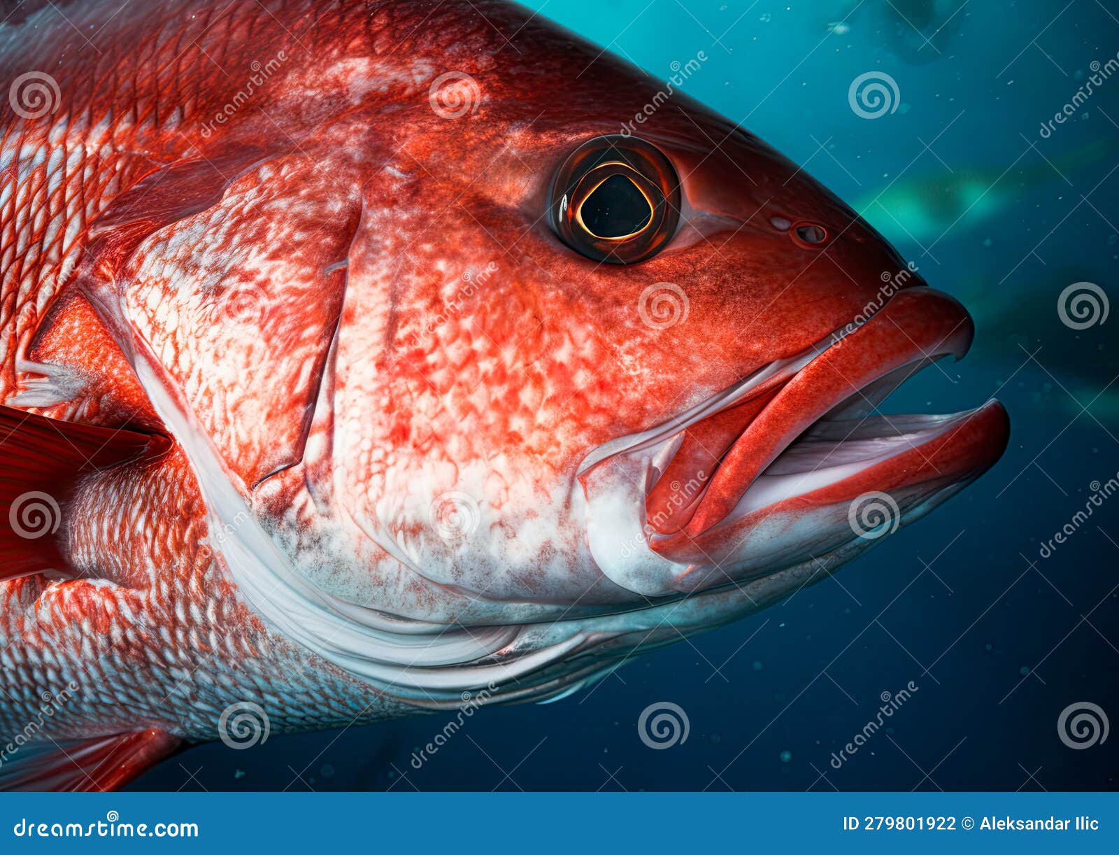 Red Snapper in the Ocean Water. Ai Generative Stock Illustration ...