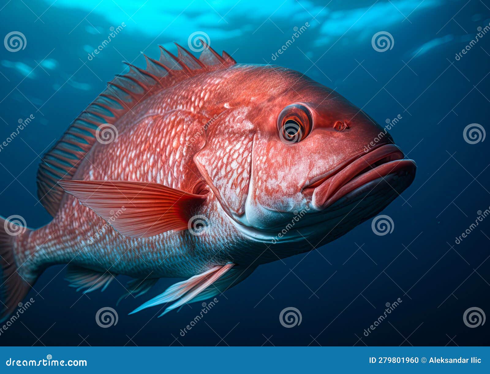 Red Snapper in the Ocean Water. Ai Generative Stock Illustration ...