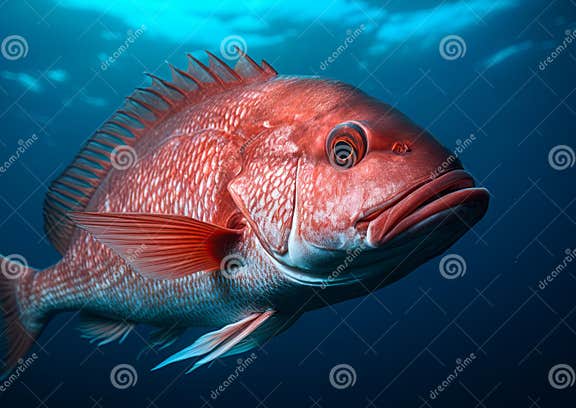 Red Snapper in the Ocean Water. Ai Generative Stock Illustration ...