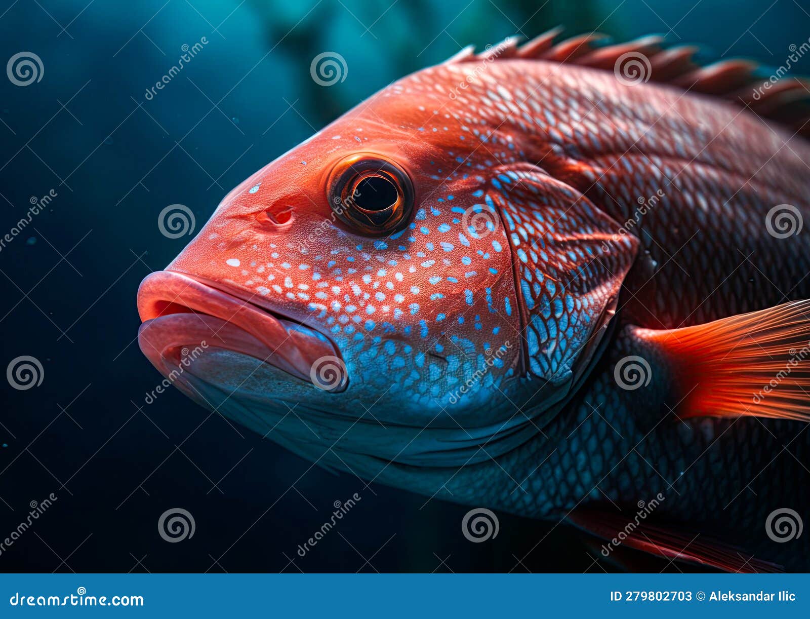 Red Snapper in the Ocean Water. Ai Generative Stock Illustration ...