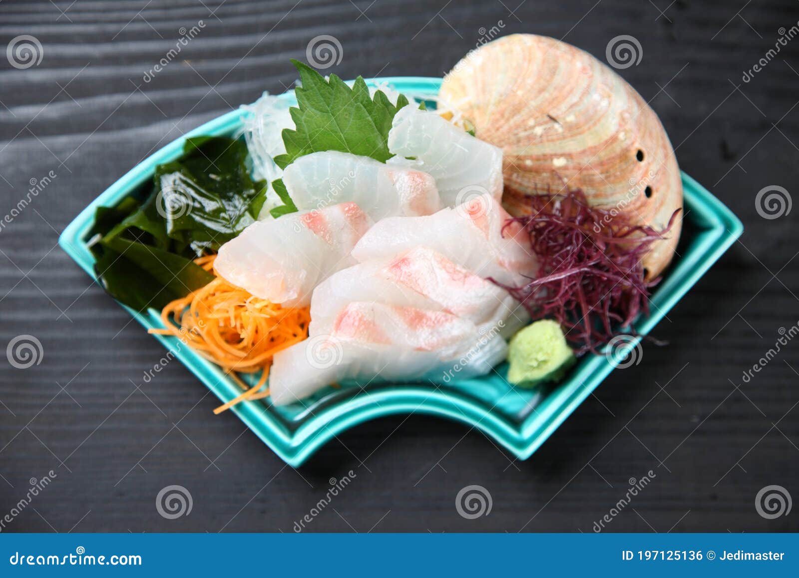 Red snapper sashimi plate stock photo. Image of fresh - 197125136