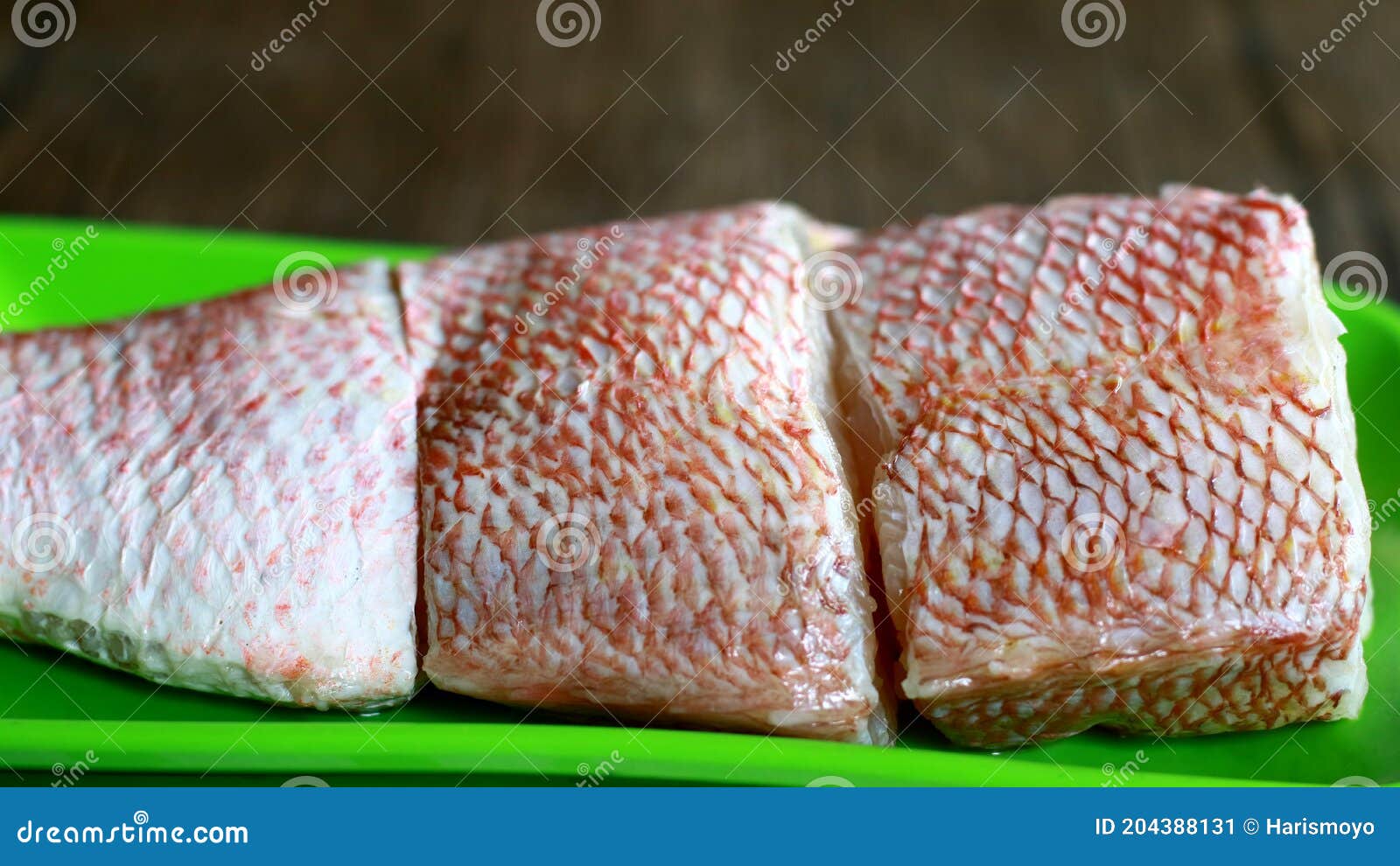 Red snapper slices stock image. Image of lutjanus, snapper - 204388131