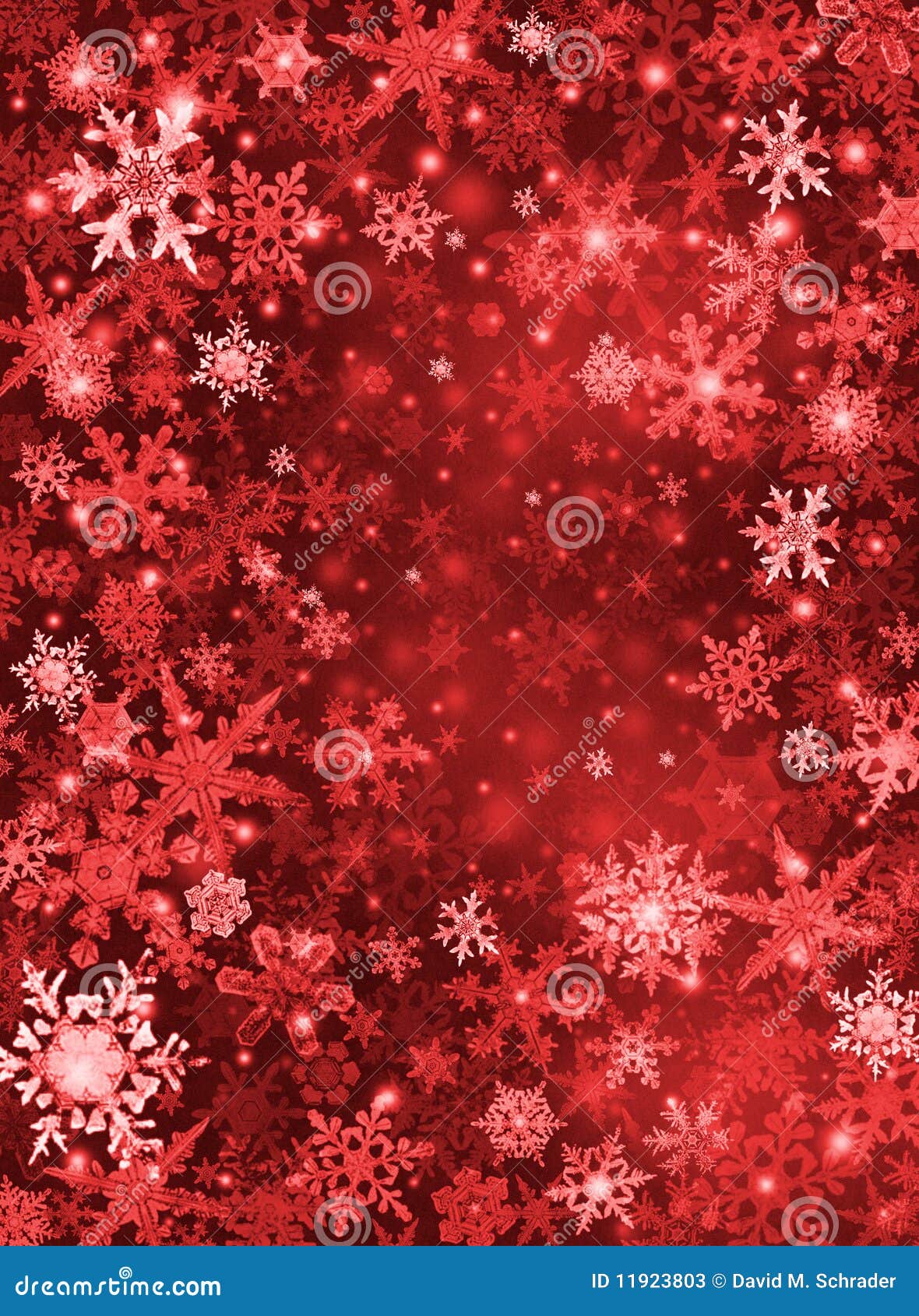 Red Snowflakes Background