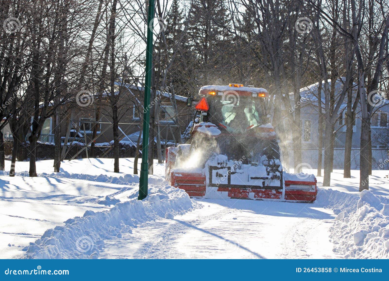 Red snow blower stock photo. Image of plume, quebec, municipal - 26453858