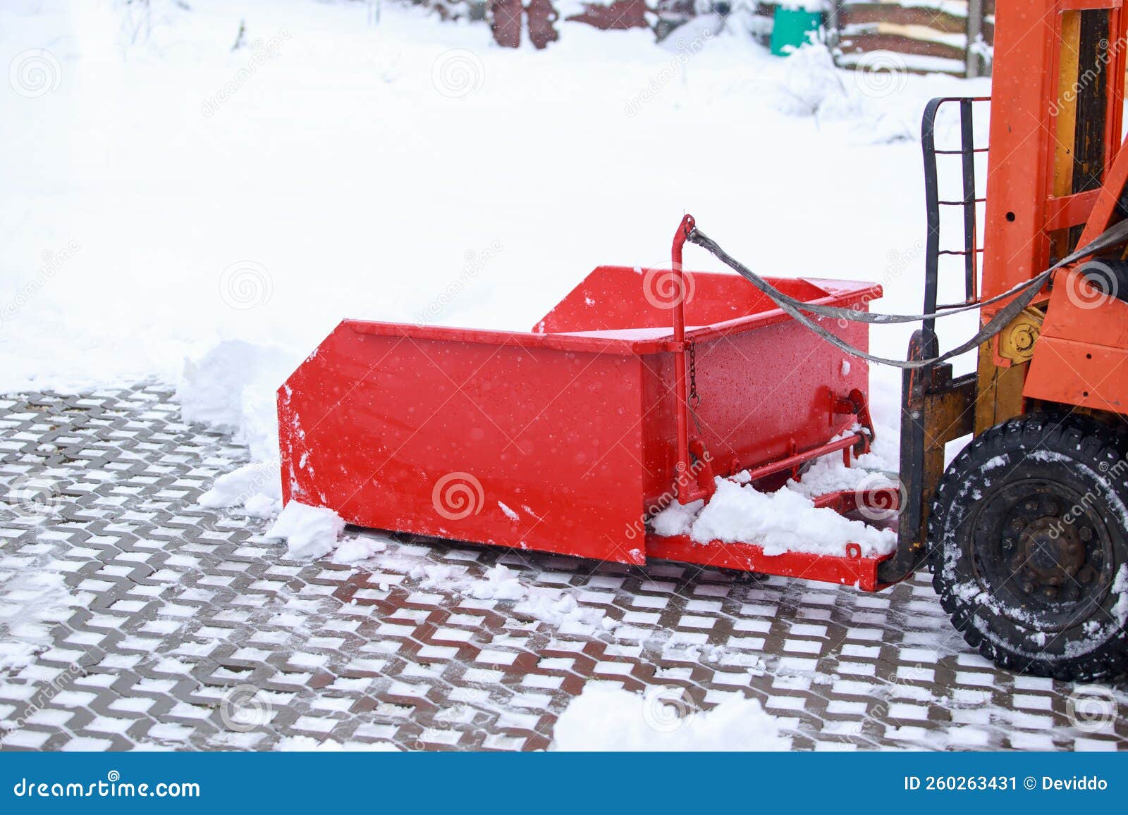 Red snow blower stock image. Image of equipment, branch - 260263431