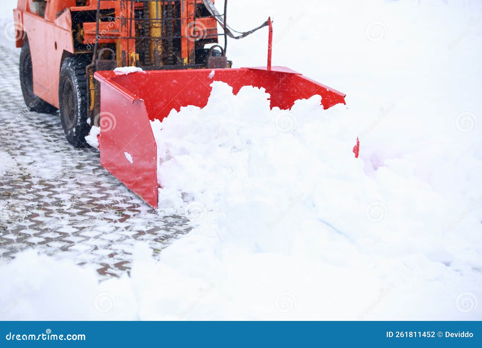 Red snow blower stock photo. Image of snow, cleaning - 261811452