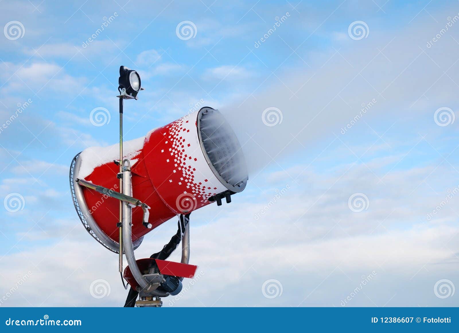 Red snow cannon stock image. Image of snow, dream, cloud - 12386607