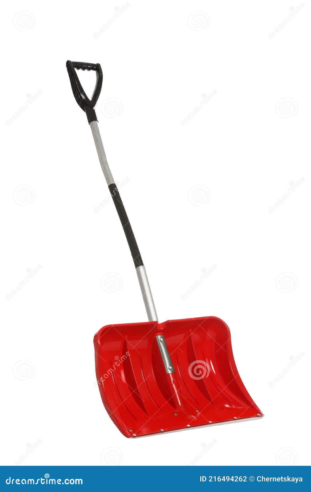 Red Snow Cleaning Shovel Isolated on White Stock Photo - Image of ...