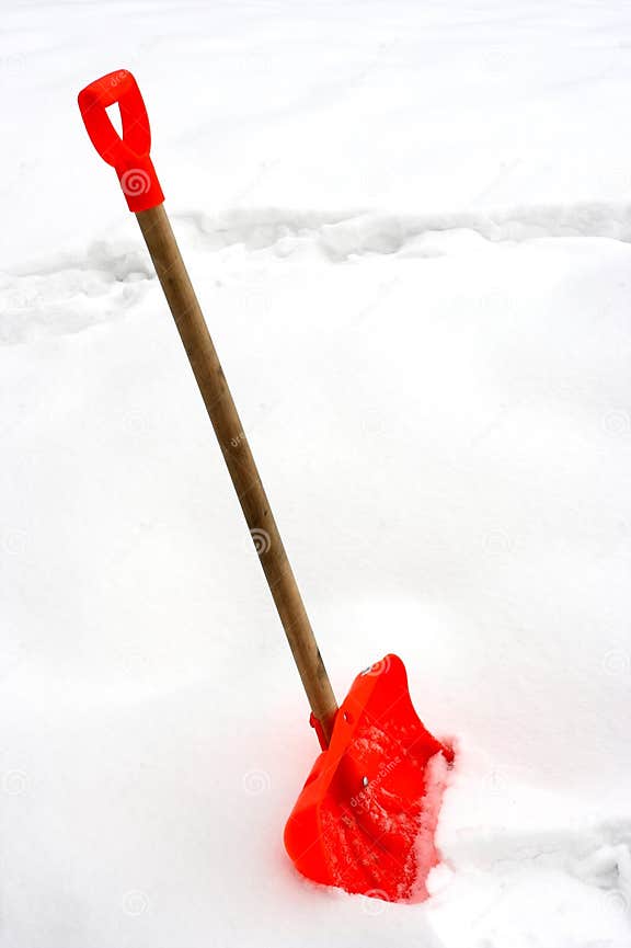 Red snow shovel stock photo. Image of winter, tool, handtool - 12916146