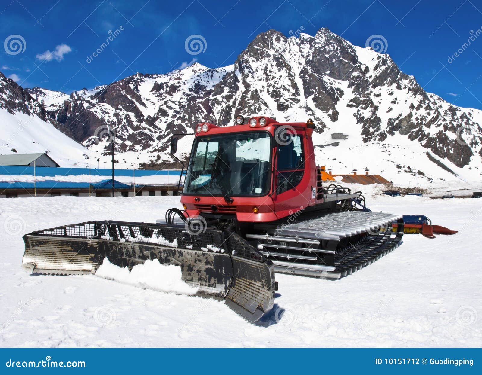 Red snowcat stock photo. Image of chain, snowboarding - 10151712