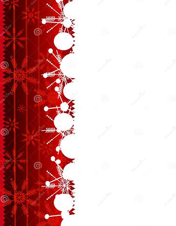 Red Snowflake Christmas Border Stock Illustration - Illustration of ...