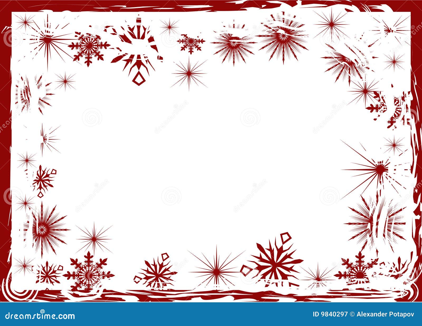 Red snowflake frame stock illustration. Illustration of christmas - 9840297