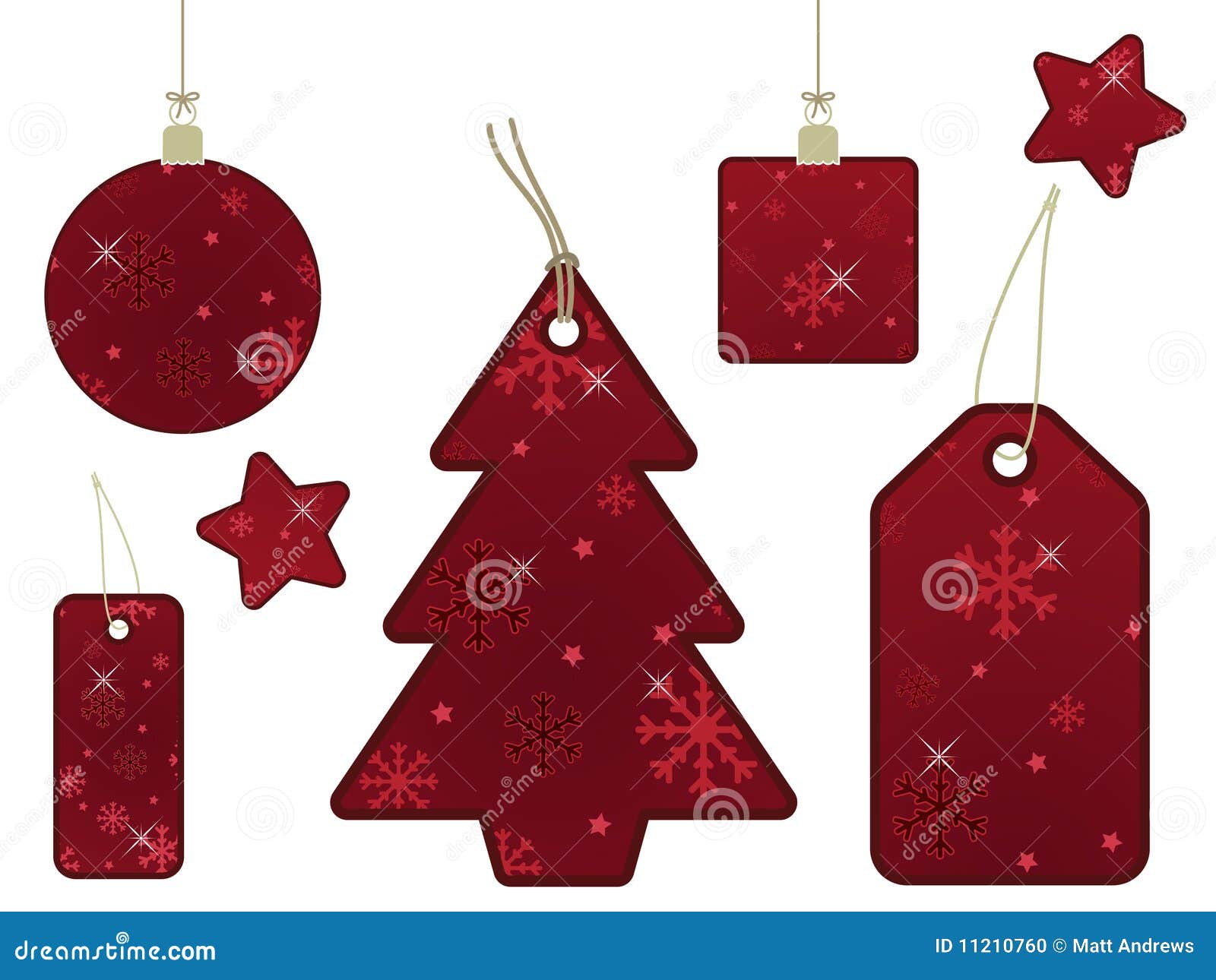 Red snowflake gift tags stock vector. Illustration of gift - 11210760