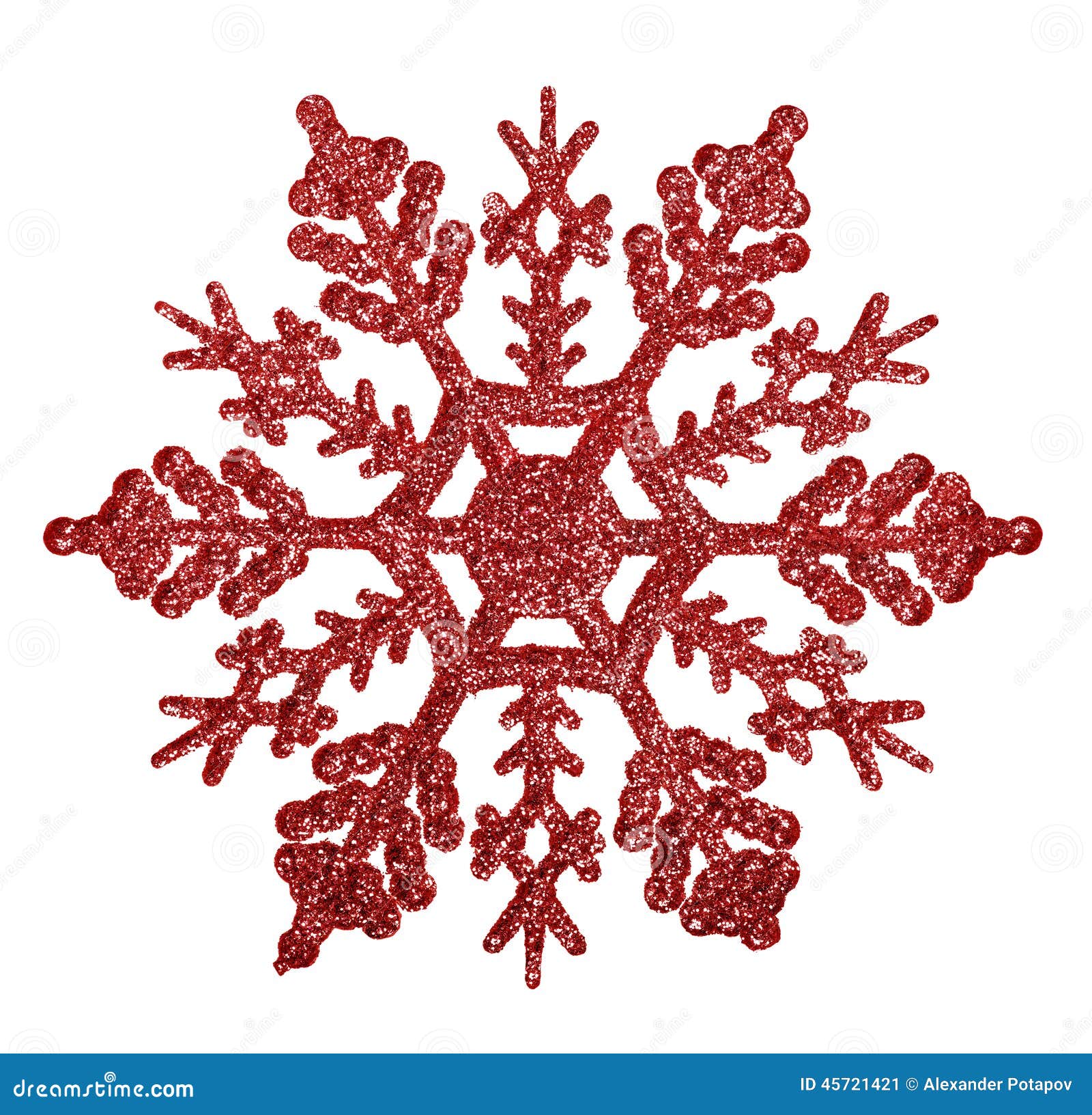 Red Snowflake Shape Decoration Isolted On White Stock Photo - Image ...