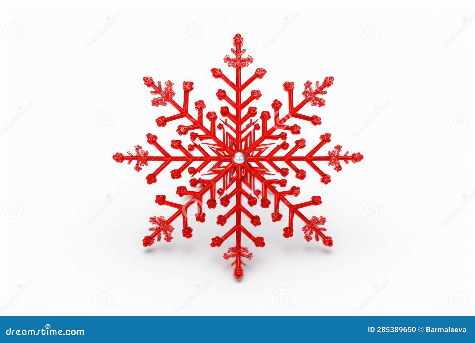 Red Snowflake on a White Background. AI Generated Stock Illustration ...
