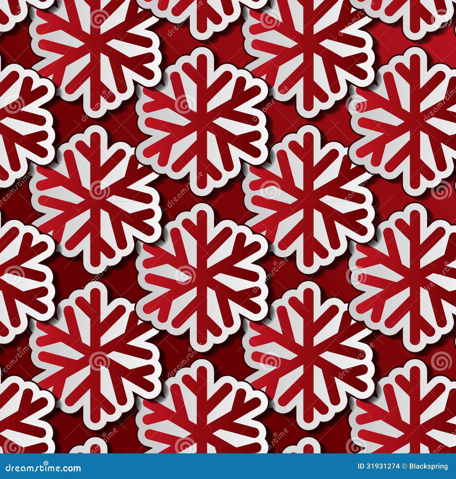 Red Snowflakes Seamless Pattern Stock Vector - Illustration of ...