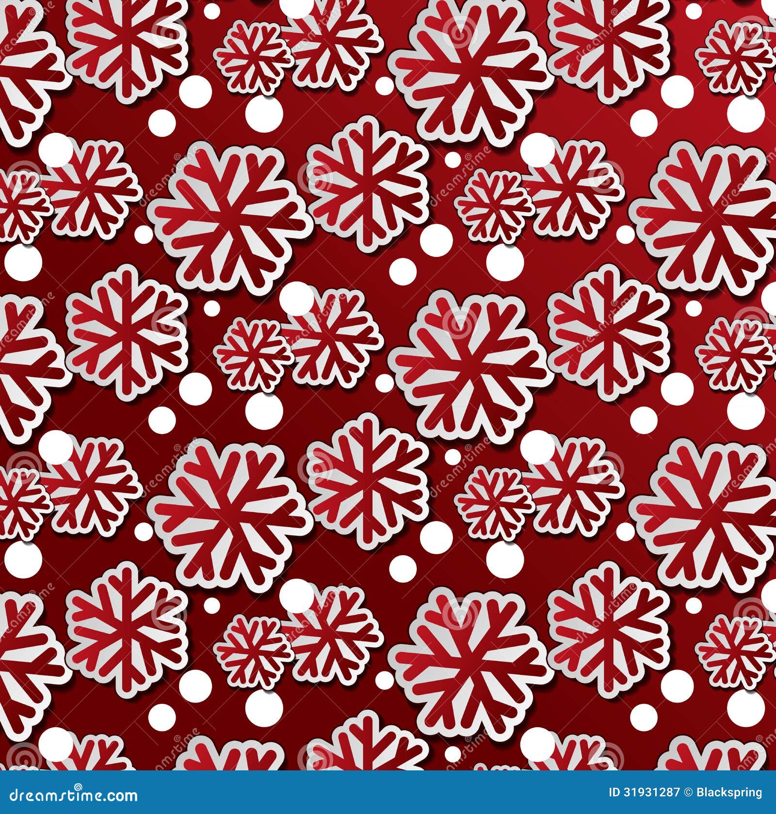 Red Snowflakes Seamless Pattern Stock Vector - Illustration of ...