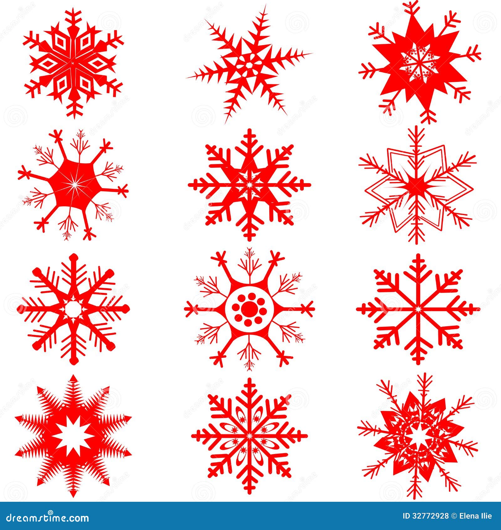 Red Snowflakes on White Background Stock Illustration - Illustration of ...