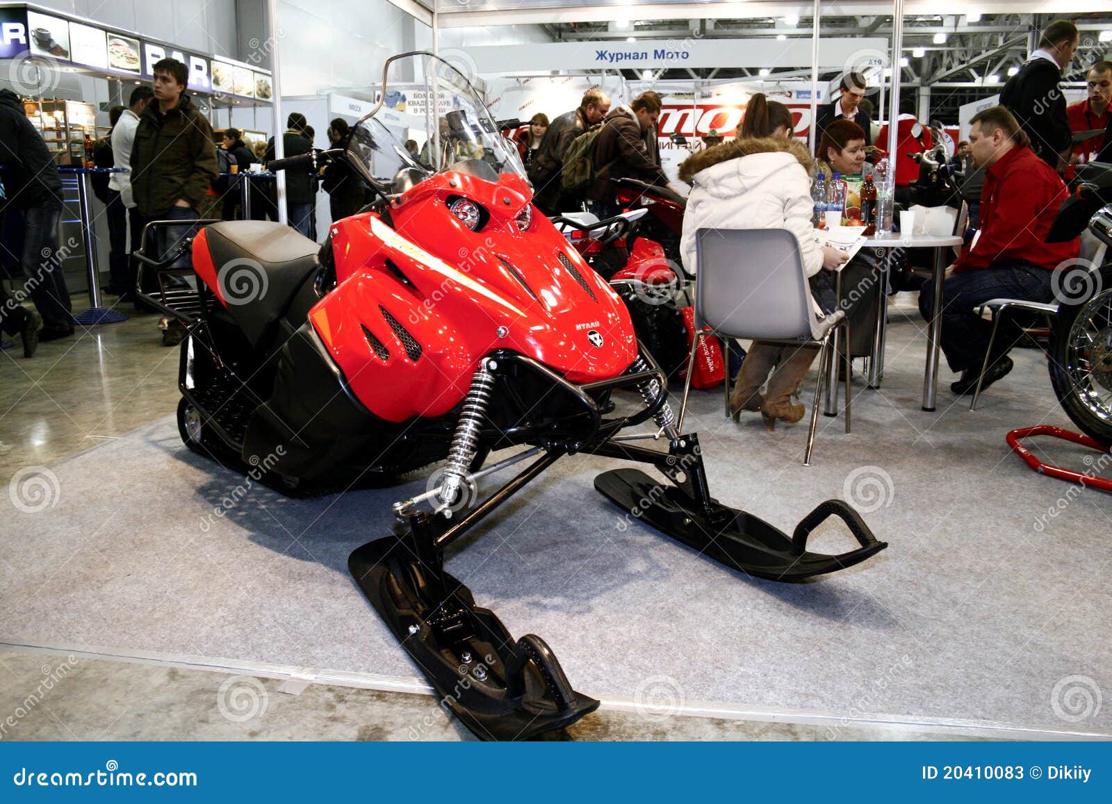 Red snowmobile Itlan editorial stock photo. Image of moscow - 20410083