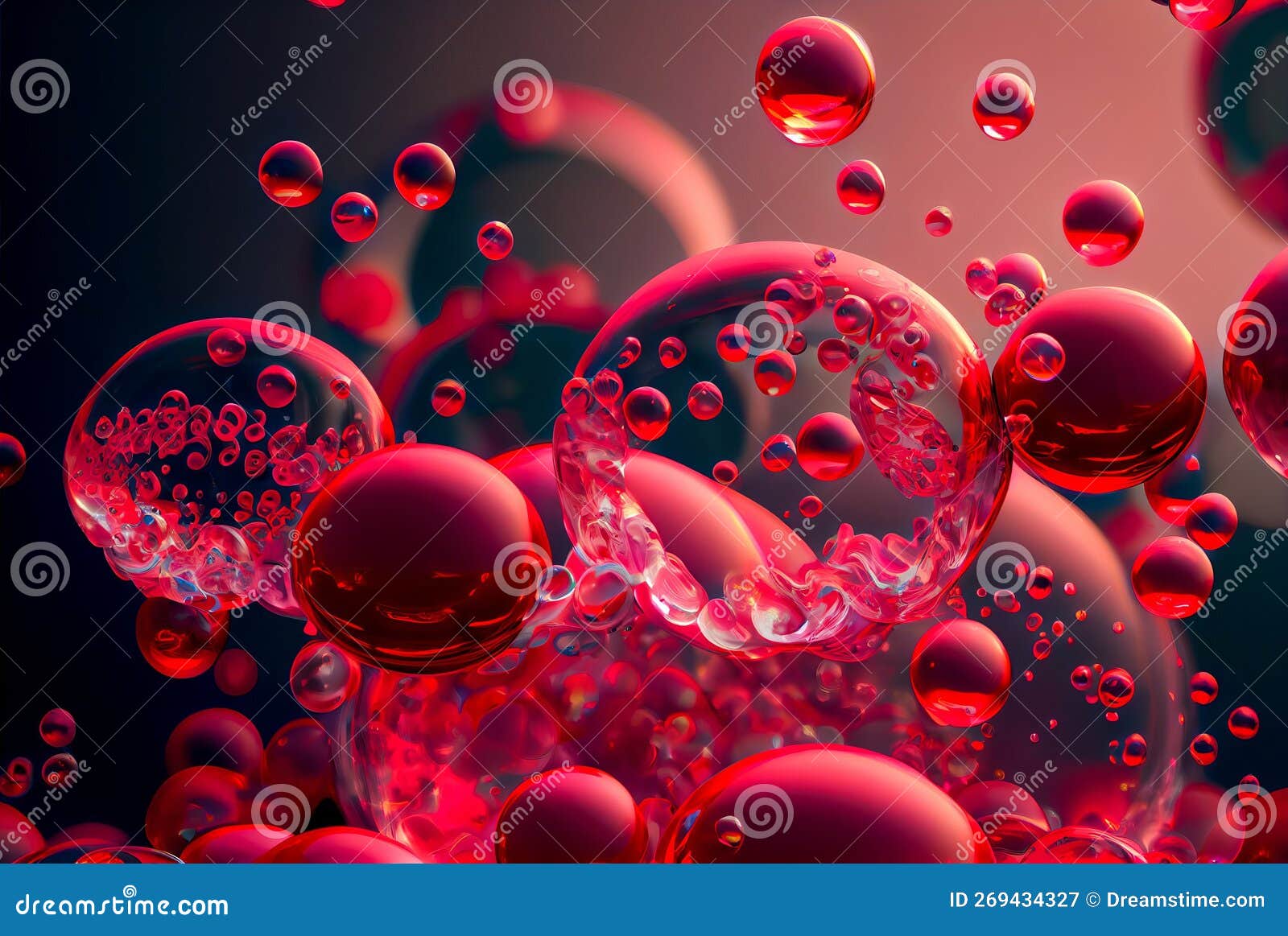 Red Soap Bubbles Abstract Background. Stock Illustration - Illustration ...