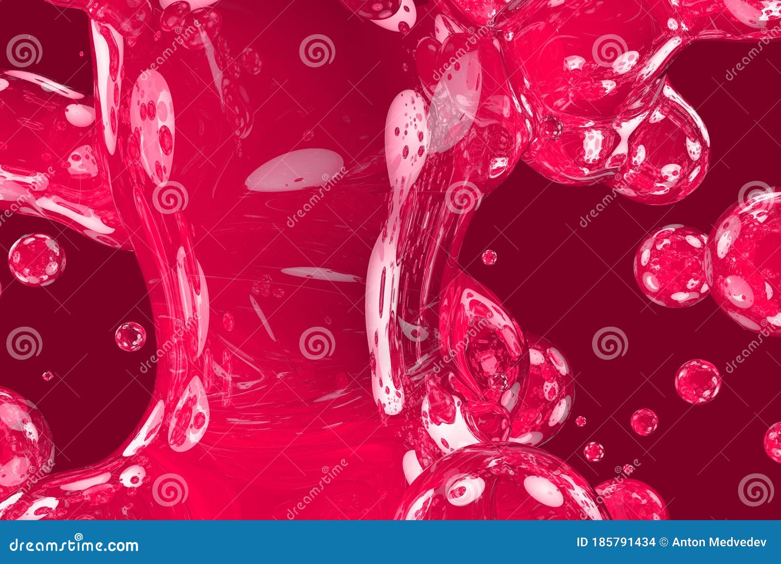 Red Soap Glossy Liquid or Bubbles Abstract Gradient Texture 3D ...