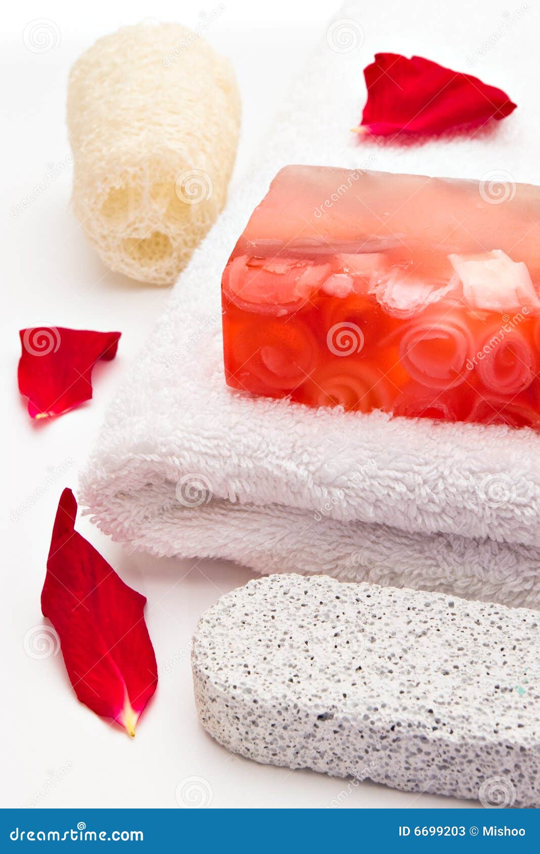 Red soap towel stock image. Image of skincare, beautiful - 6699203
