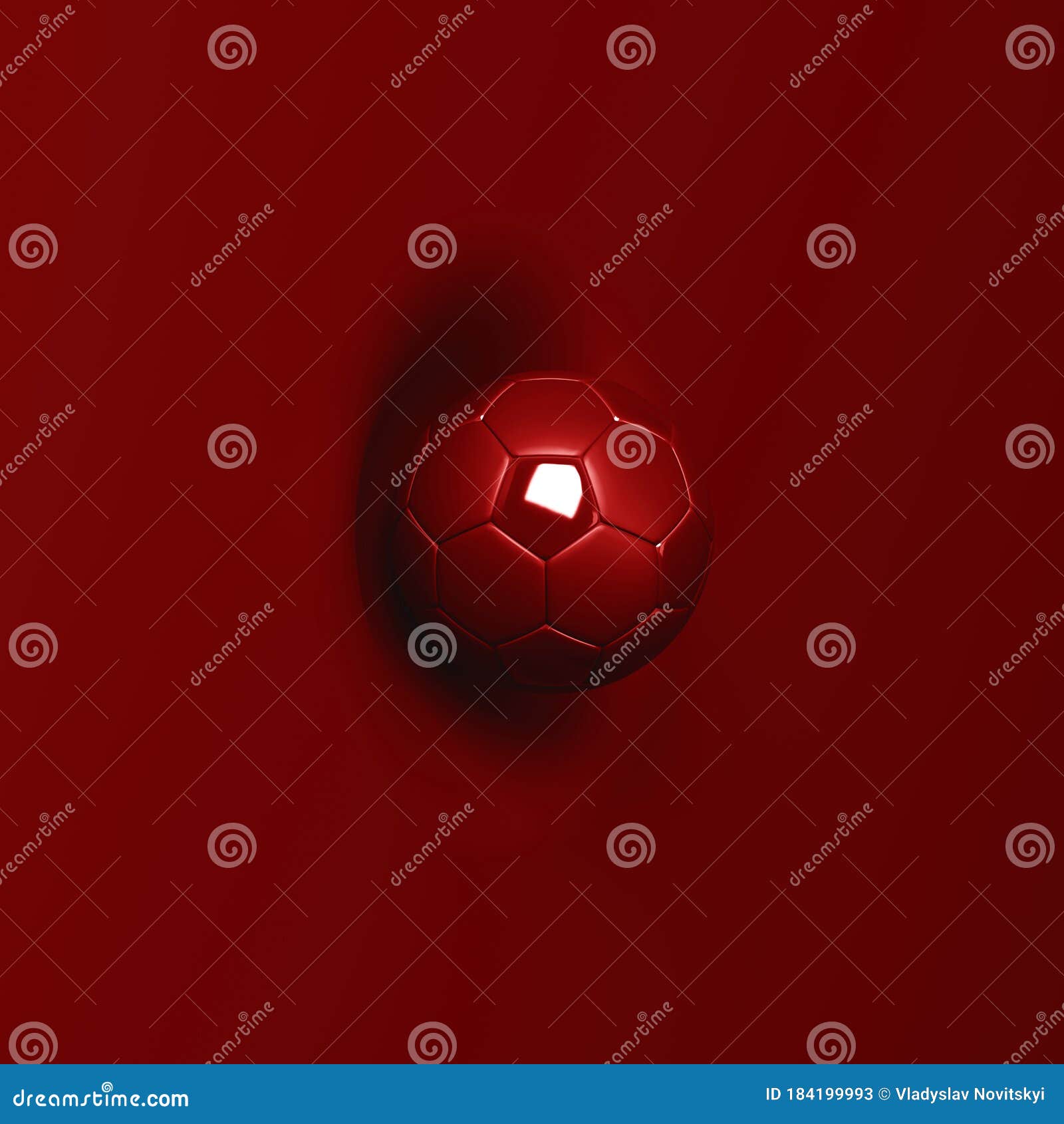 Red Soccer Ball On A Red Background Deforms The Background Canvas Stock ...
