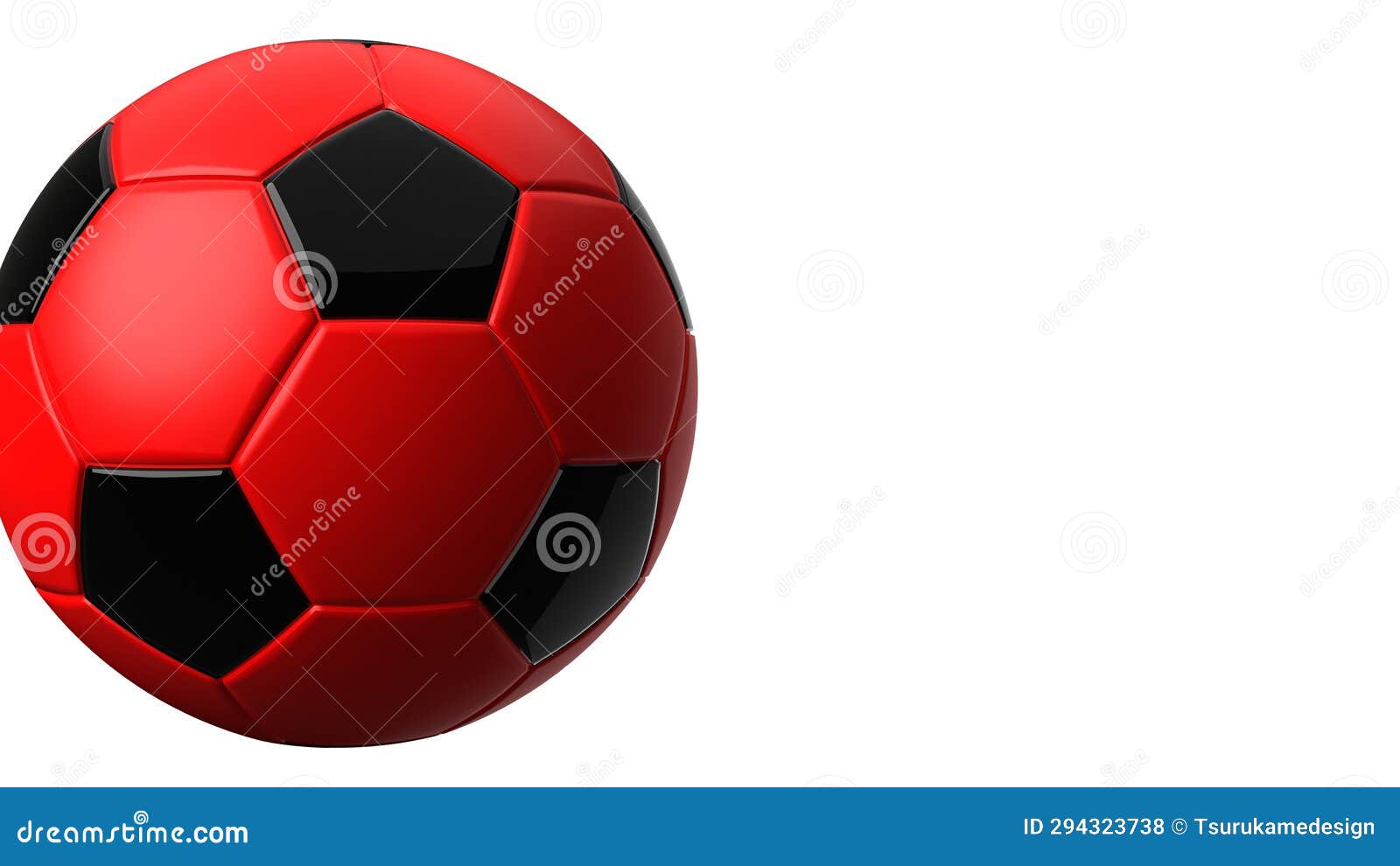 Red Soccer Ball on White Text Space. Stock Illustration - Illustration ...
