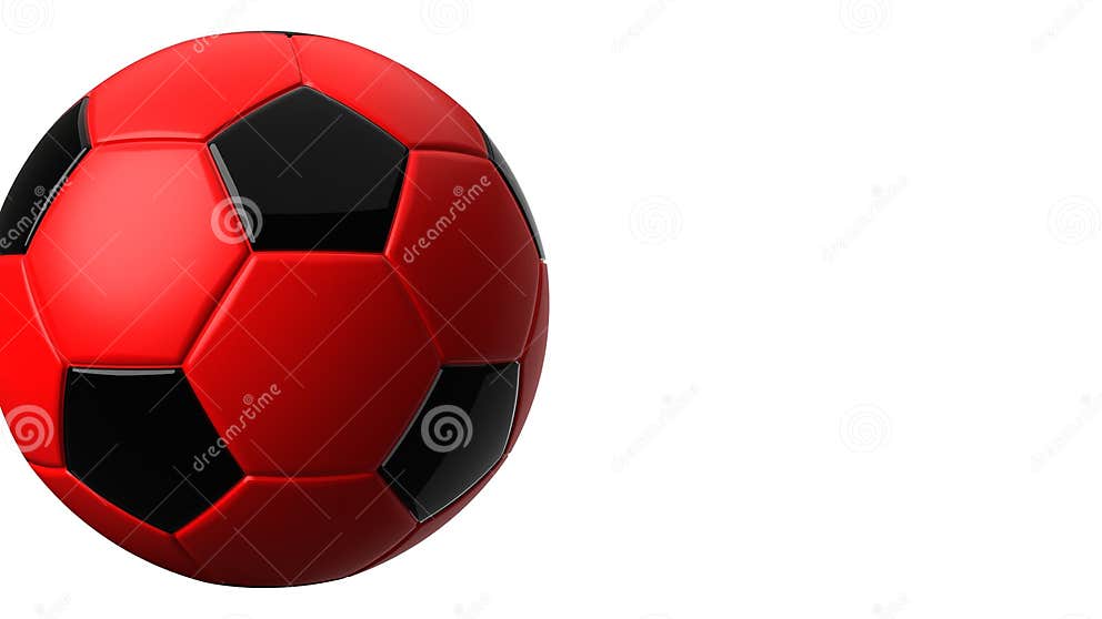 Red Soccer Ball on White Text Space. Stock Illustration - Illustration ...