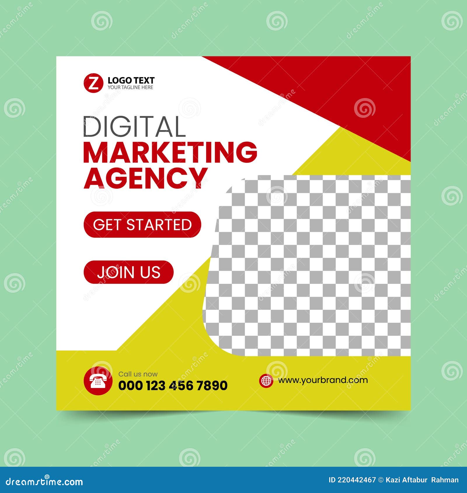 Red Social Media Post Design Template Editorial Photography - Image of ...