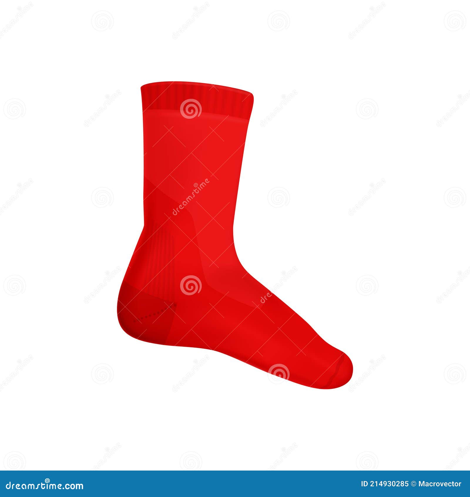 Realistic Socks. White Empty Isolated Foot Wear Mockup For Brand ...