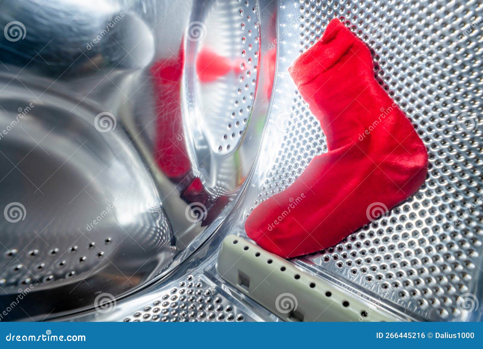 Red Sock in a Washing Machine Drum - Wide Angle Stock Photo - Image of ...