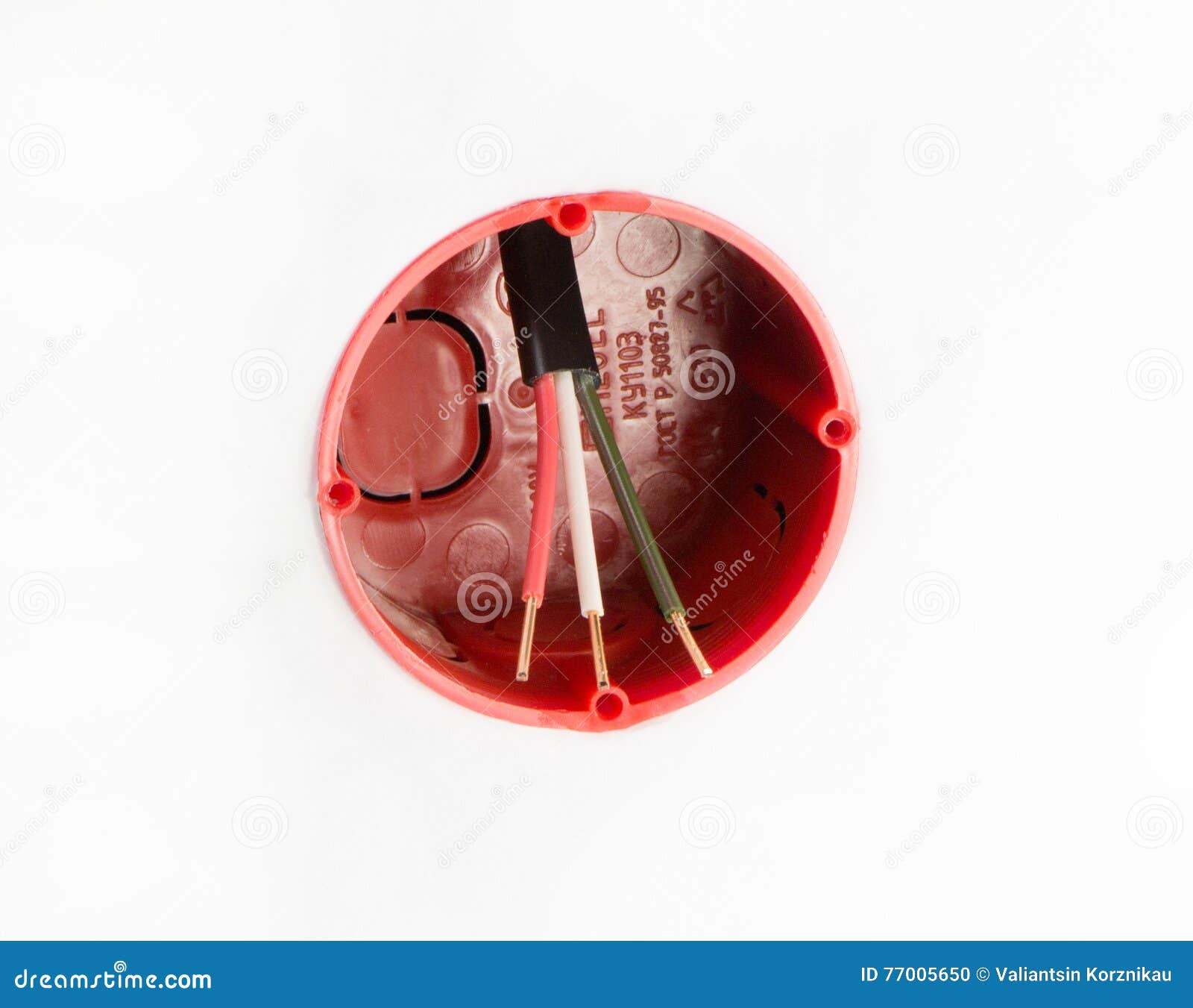 Red socket box stock photo. Image of electricity, house - 77005650