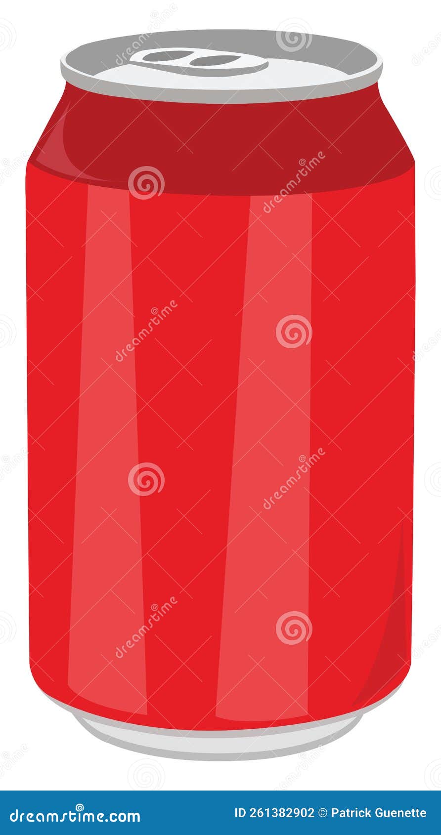 Red soda can, icon stock vector. Illustration of beverage - 261382902