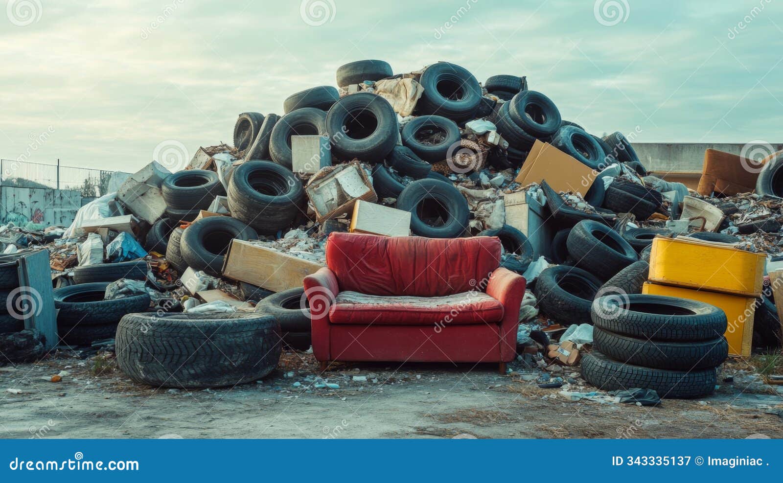 Pile Of Abandoned Plastic Containers Overflowing With Toxic Sludge AI ...