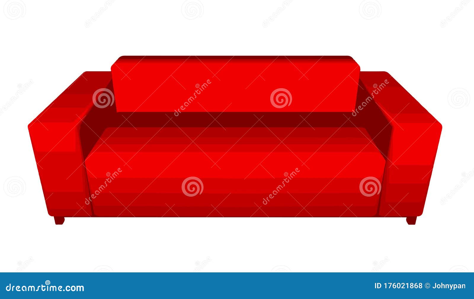 Red sofa couch, vector stock vector. Illustration of armchair - 176021868