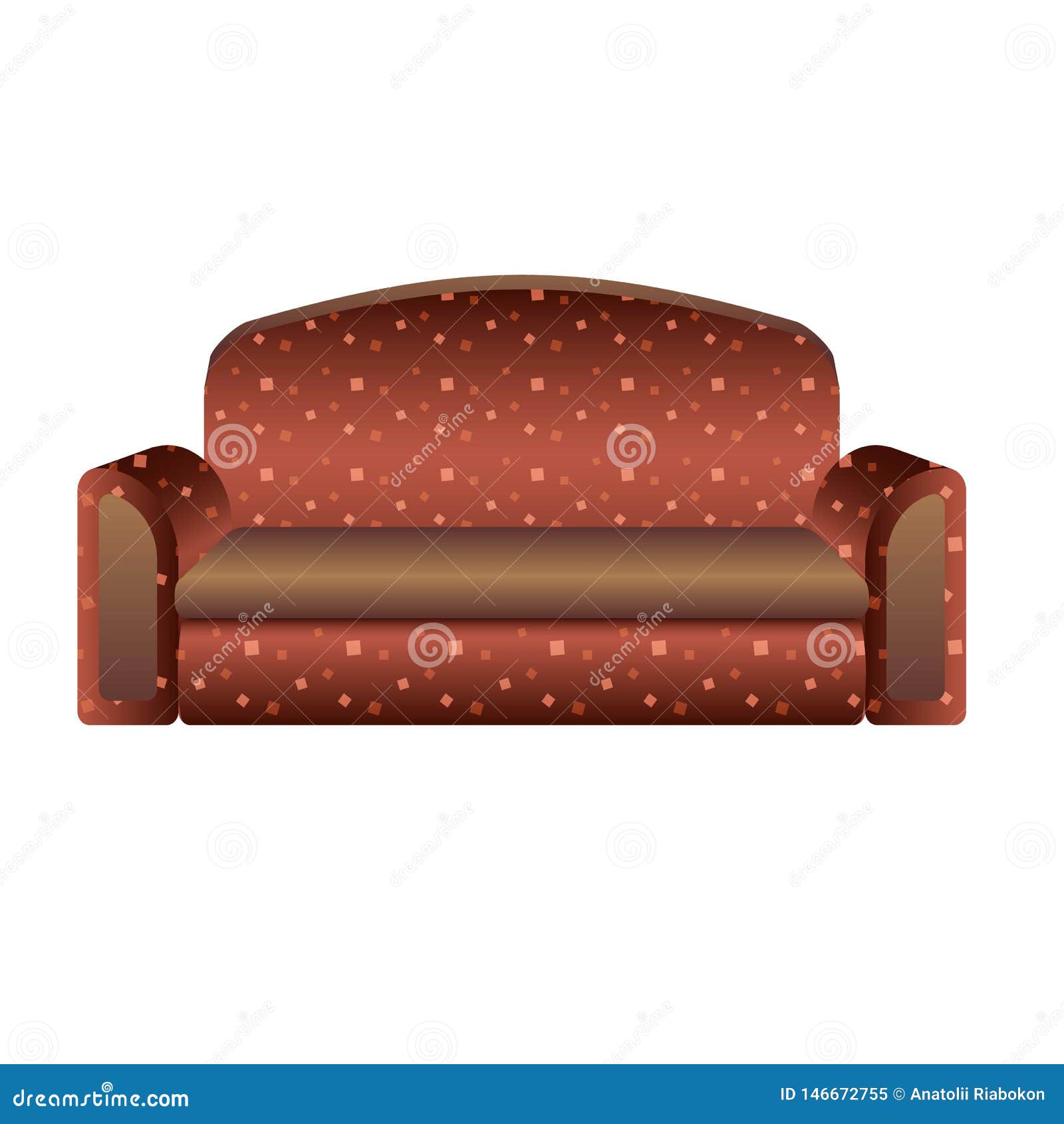 Red Sofa Icon, Cartoon Style Stock Vector - Illustration of cushion ...