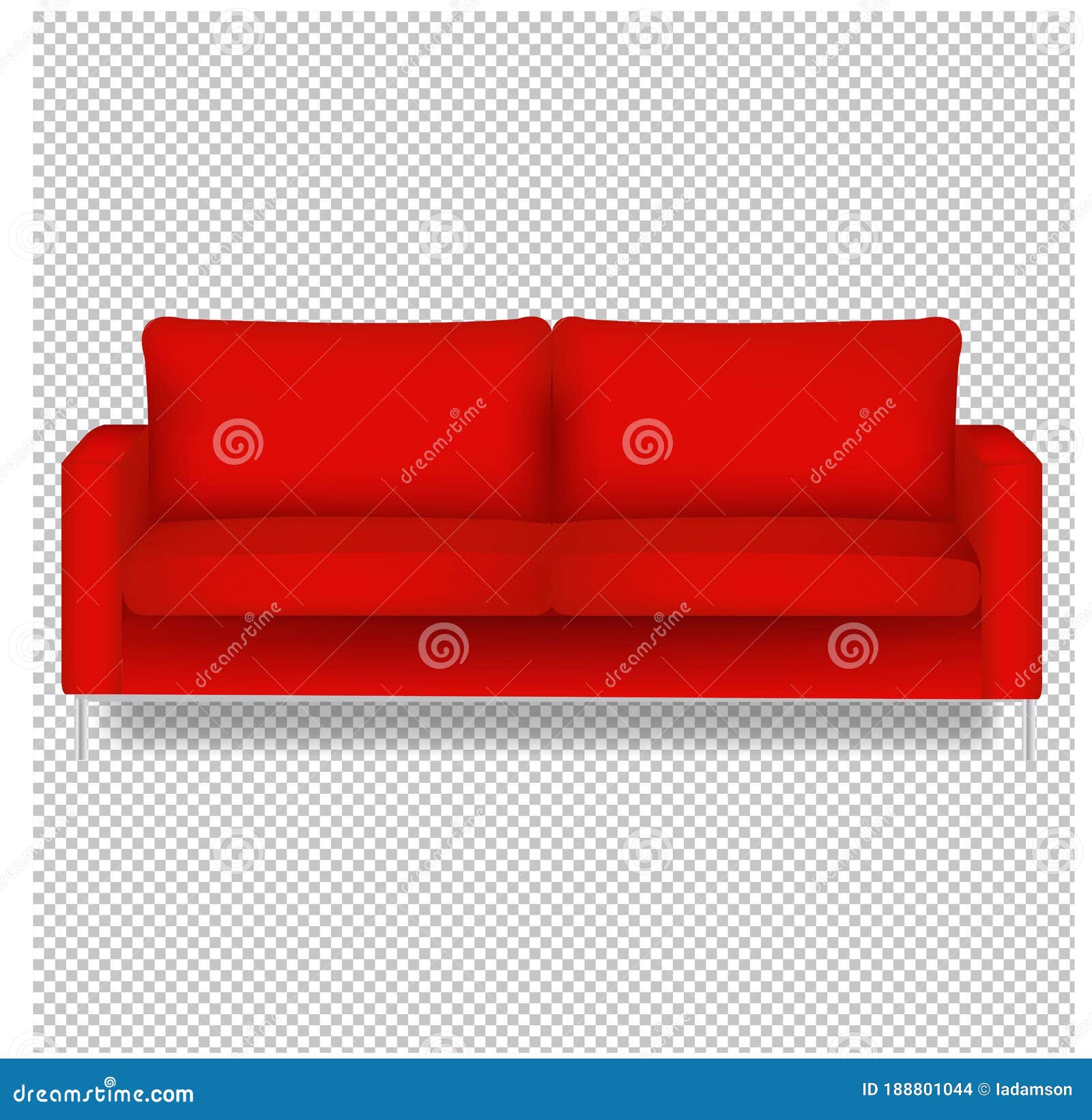 Red Sofa Isolated Transparent Background Stock Vector - Illustration of ...